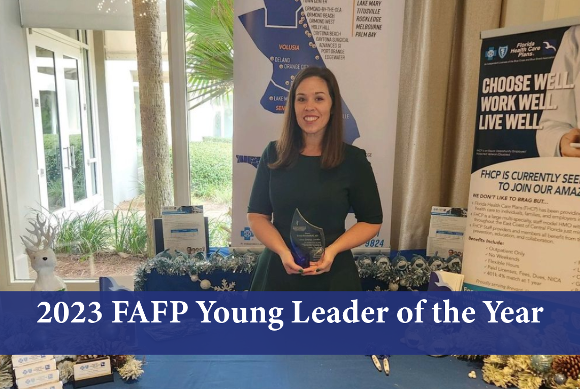 FHCP’s Dr. Brinkerhoff receives prestigious Young Leader Award