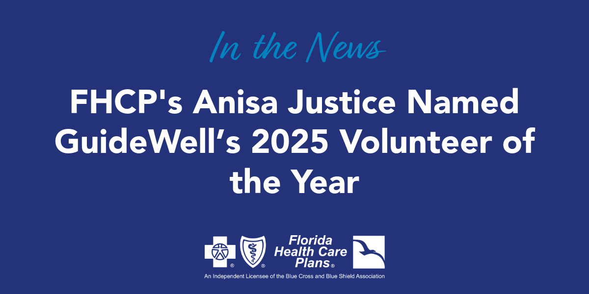FHCP's Anisa Justice Named GuideWell’s 2025 Volunteer of the Year